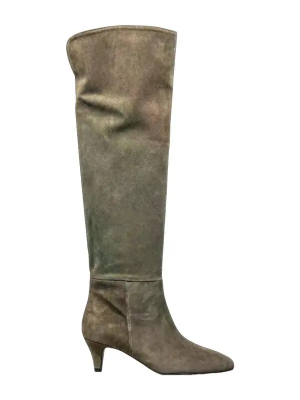 POCHE PARIS Suede Over-the-knee Boots - Neutrals