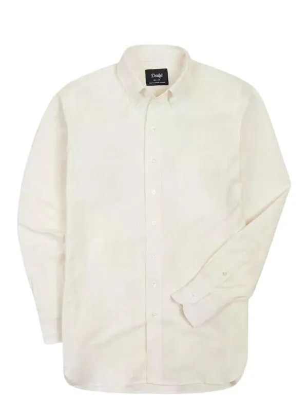 DRAKE'S Ticking-stripe Cotton Shirt - Neutrals