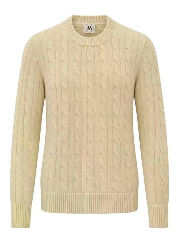 ANDRÈ MAURICE Cable-knit Crew-neck Sweater - Neutrals