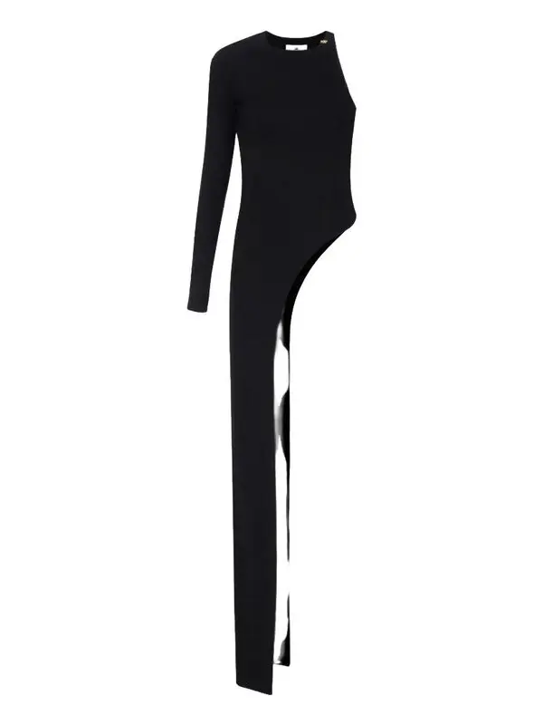 Elisabetta Franchi Top In Shiny Jersey Fabric - Black