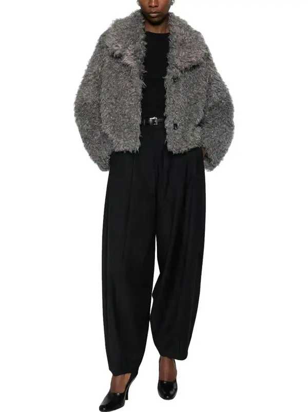 MEIMEIJ Faux-fur Cropped Coat - Grey