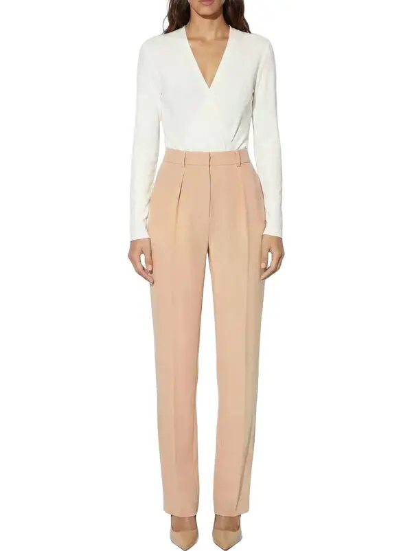 Elisabetta Franchi Lightweight Crêpe Fabric Trousers - Neutrals