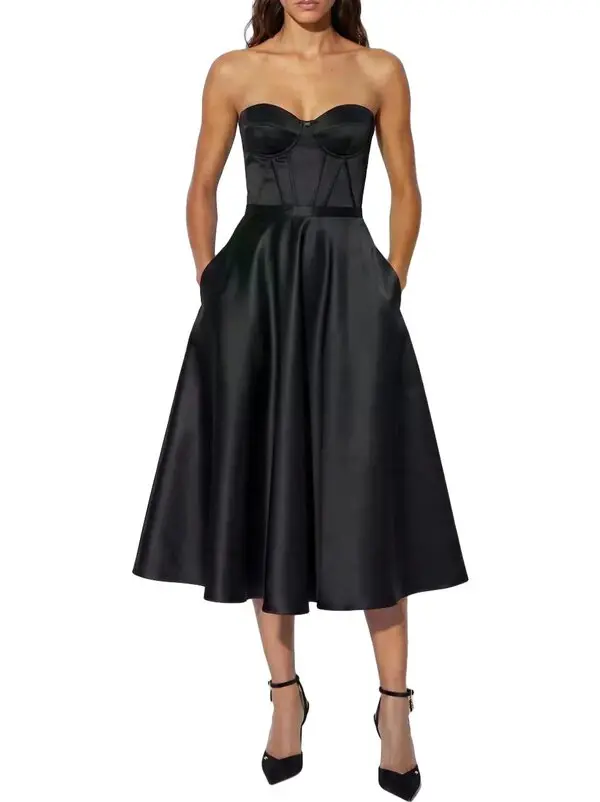 Elisabetta Franchi Dress In Gazar Fabric - Black
