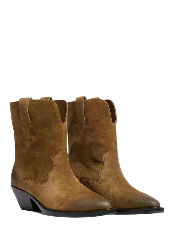 Ash Donovan Western-style Leather Ankle Boots - Brown