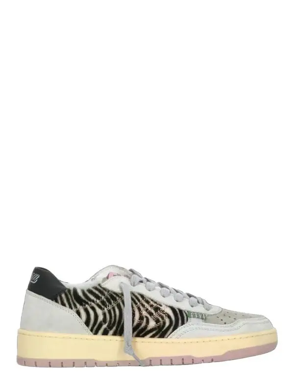 EVENU Zebra-print Panelled Sneakers - Grey