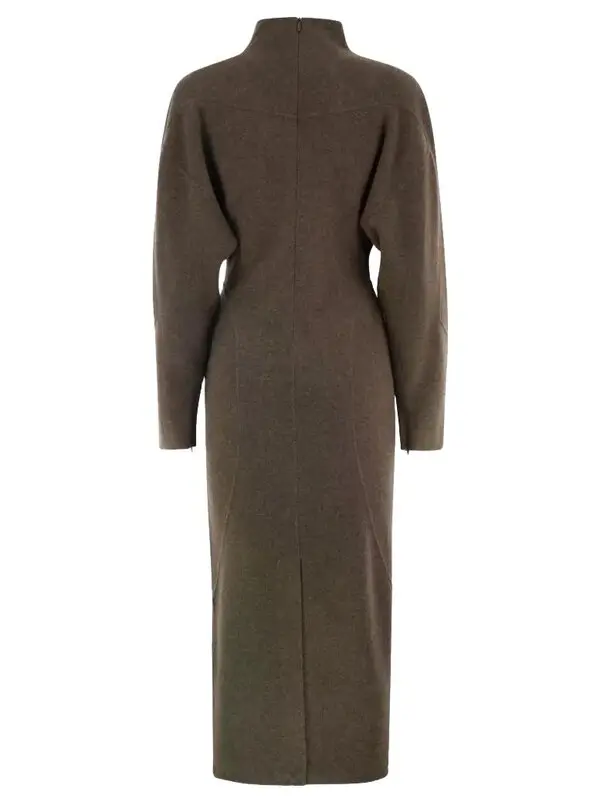 Max Mara Tenuta High-neck Tailored Dress - Brown