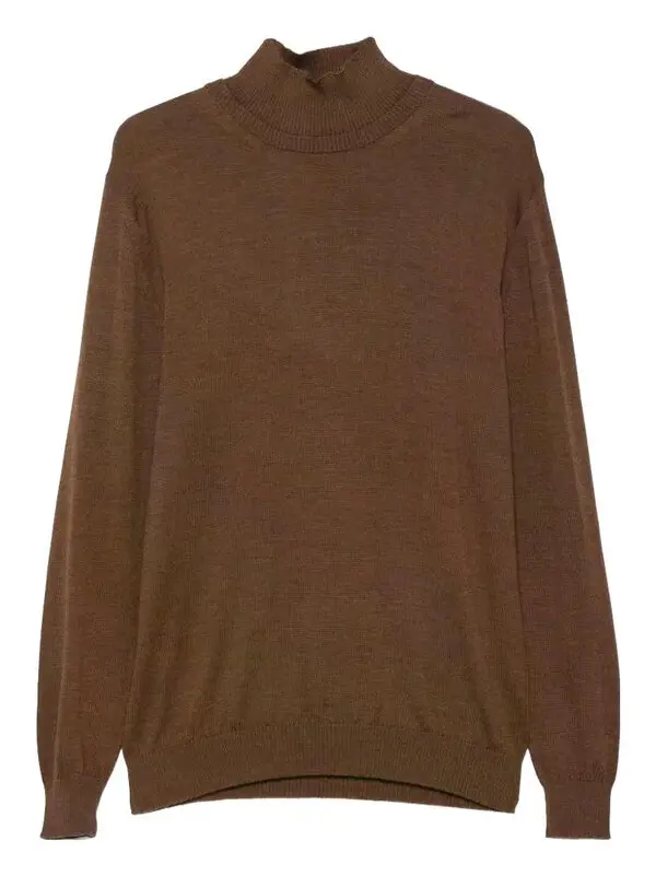 COSTUMEIN High-neck Knitted Sweater - Brown