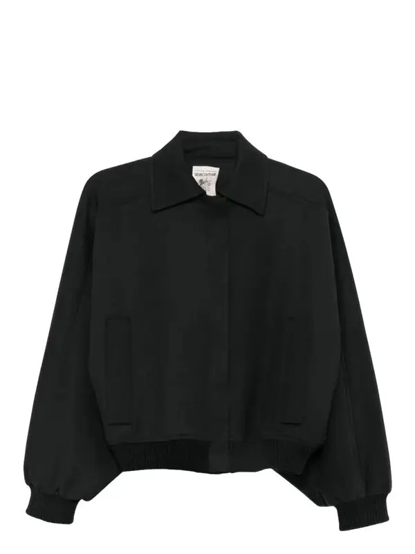 SEMICOUTURE Balloon-sleeve Bomber Jacket - Black