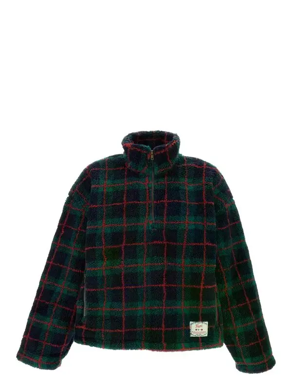 FOUND Check-pattern Fleece Jacket - Blue