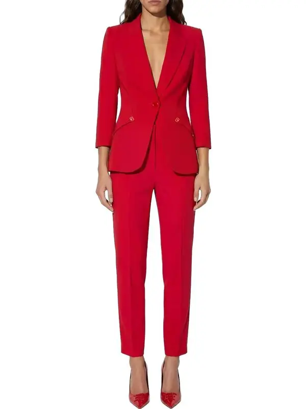 Elisabetta Franchi Jacket Made Of Lightweight Crêpe Fabric And Satin - Red