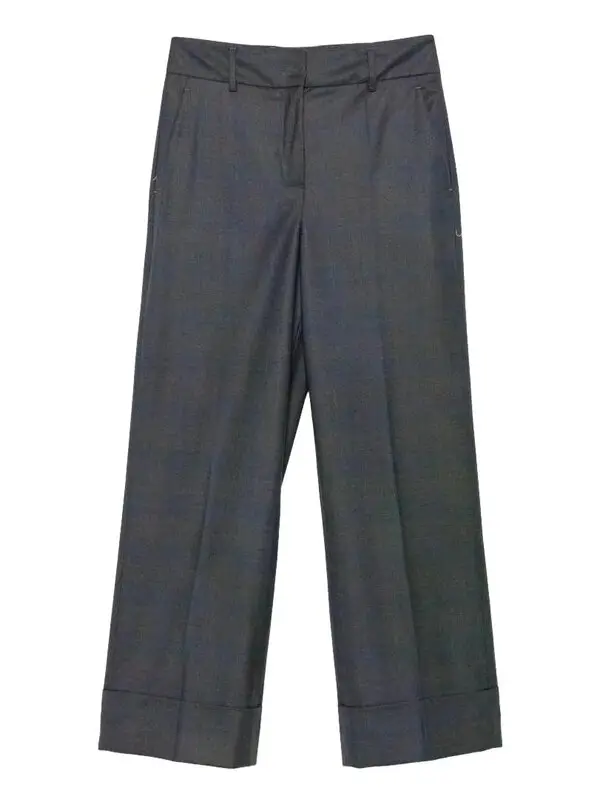 Incotex Arlys Pressed-crease Turn-up Trousers - Grey