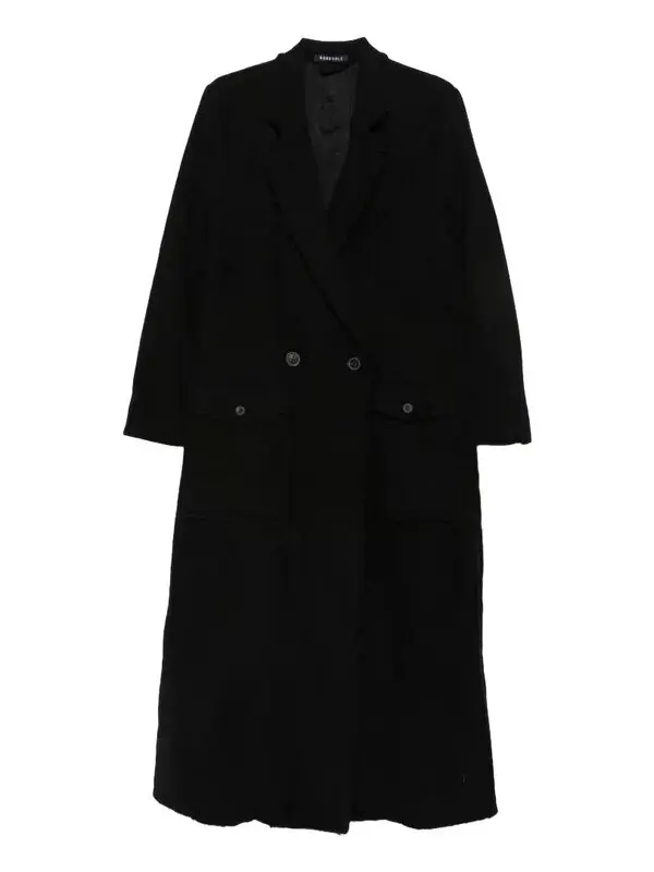 RUNDHOLZ Frayed Double-breasted Coat - Black