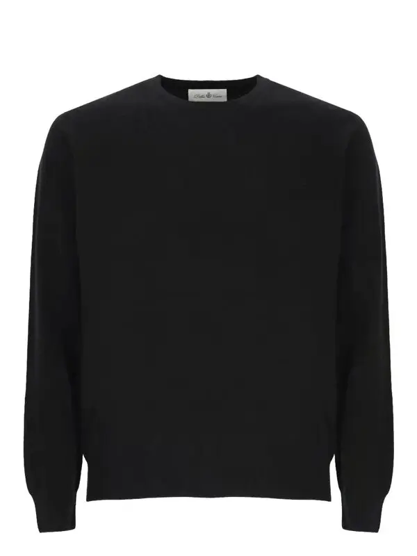 DELLA CIANA Crew-neck Ribbed-trims Sweater - Black