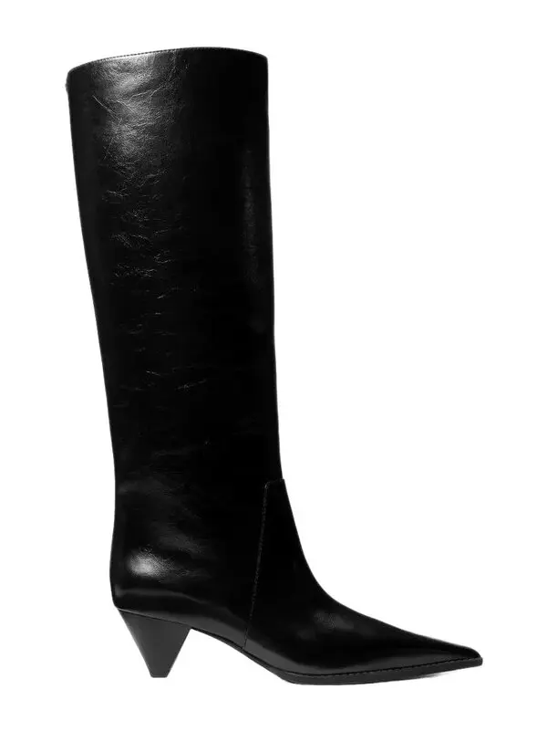 Michael Kors Jayla Crinkled Leather Boots - Black
