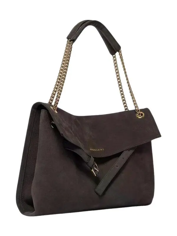 Orciani Midi Venus Nabucco Leather Shoulder Bag - Grey
