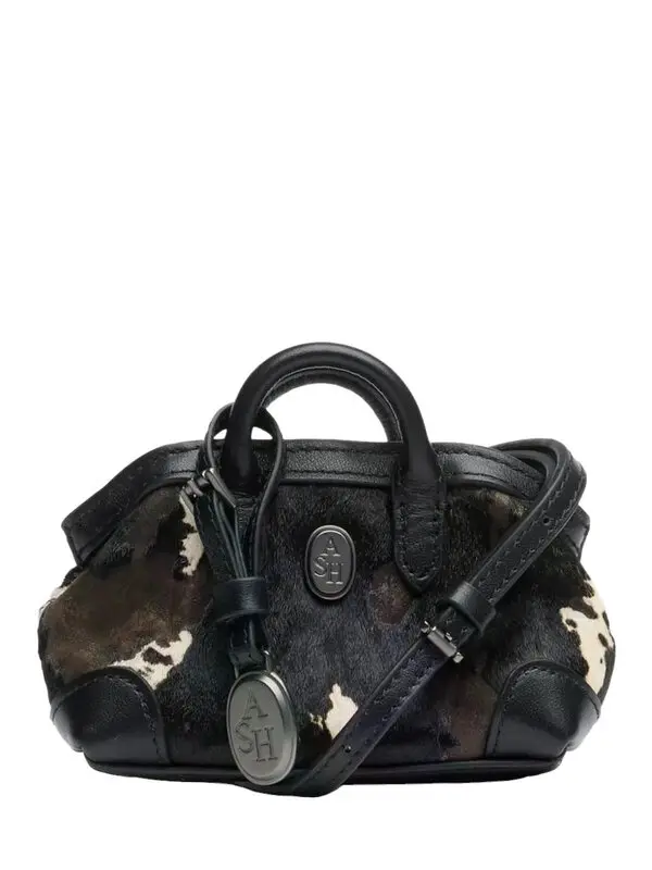 Ash Micro Joly Cow-print Leather Tote Bag - Black