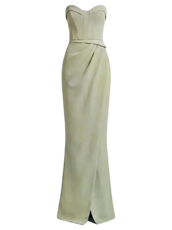 GEMY MAALOUF Strapless Draped Dress - Green
