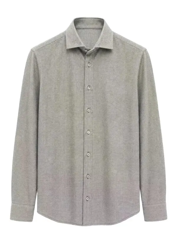 BASTONCINO Textured Button-front Shirt - Grey