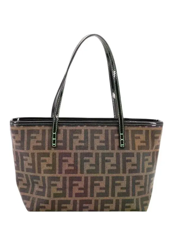 Fendi Roll Printed Zucca Coated Canvas Small Tote Bag - Brown