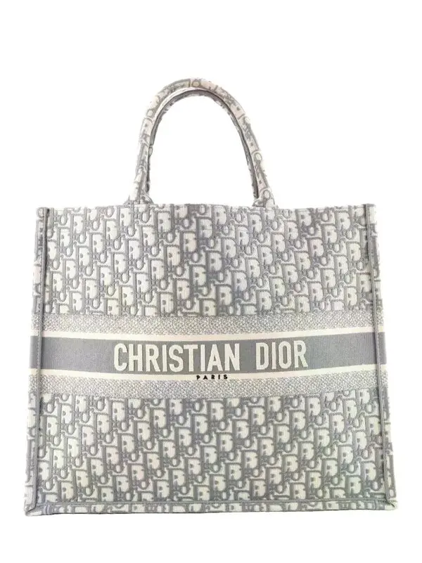 Dior Book Oblique Canvas Large Tote Bag - Grey