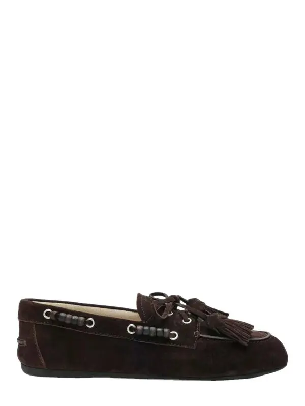 Miu Miu Suede Boat Shoes - Brown