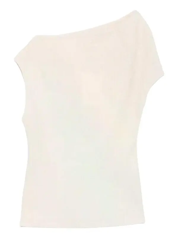 TOTEME One-shoulder Textured Top - Neutrals