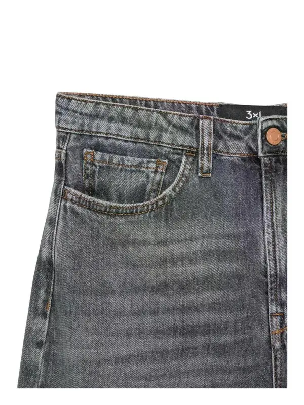 3x1 Washed Wide-leg Jeans - Grey