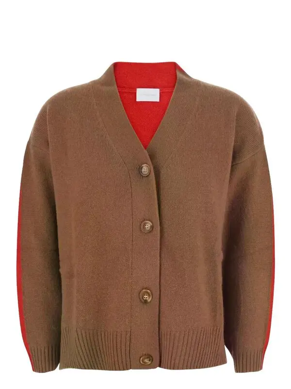 SOLOCASCMIR Two-tone V-neck Cardigan - Brown