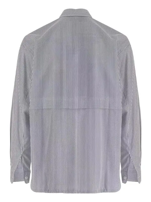 Comme Des Garçons Striped Patch-pocket Shirt - White