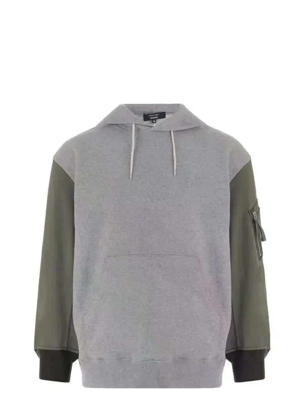 Comme Des Garçons Contrast-sleeve Hoodie - Grey