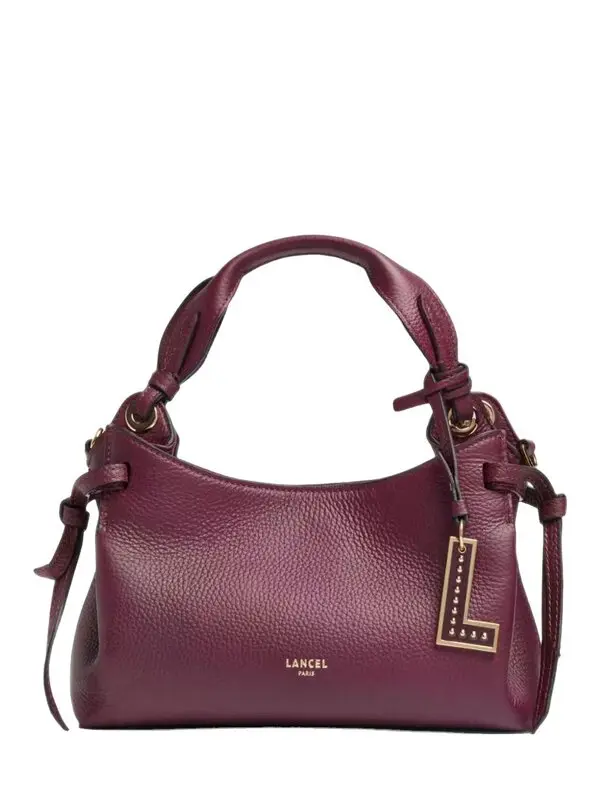 LANCEL Swann Grained Leather Tote Bag - Red