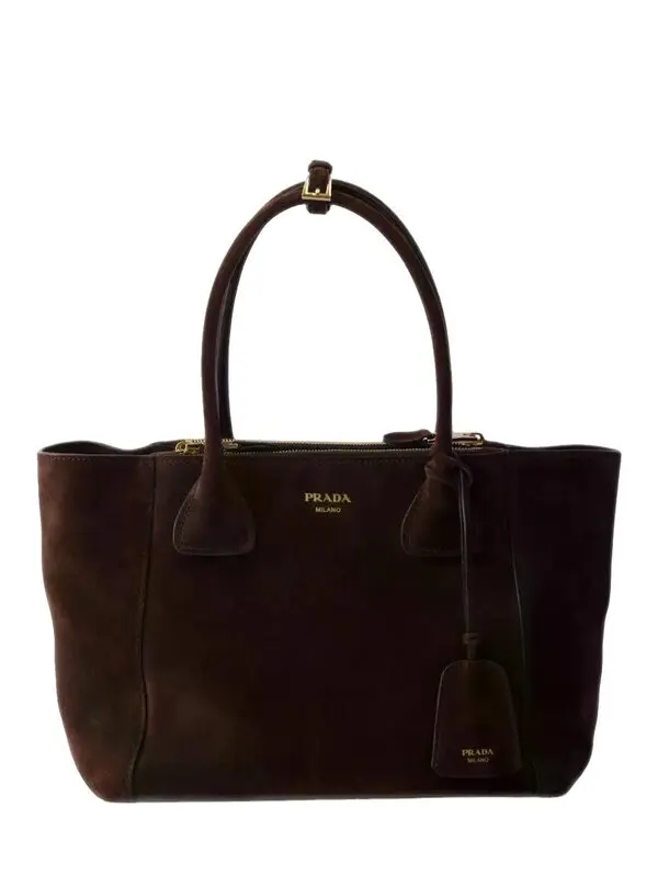 Prada Medium Suede Tote Bag - Brown