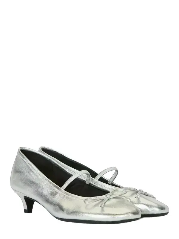 Ash Elodie Bis Bow-detail Heeled Pumps - Silver