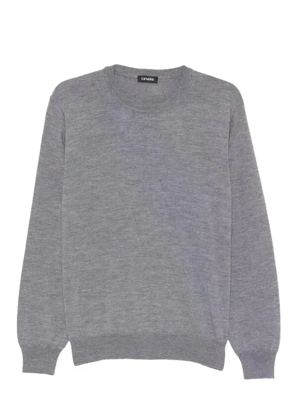 CENERE GB Crew-neck Ribbed-trim Sweater - Grey