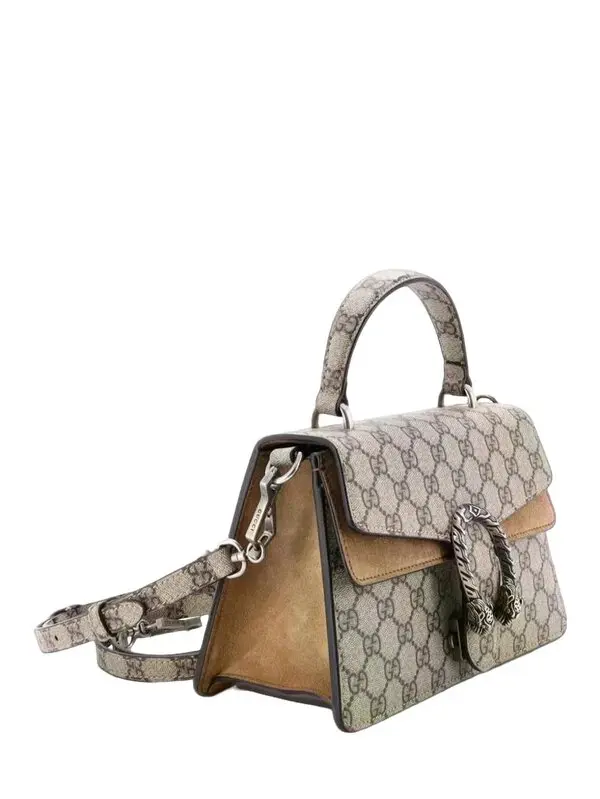 Gucci Dionysus Convertible Top Handle Bag Gg Coated Canvas Small Satchel - Brown