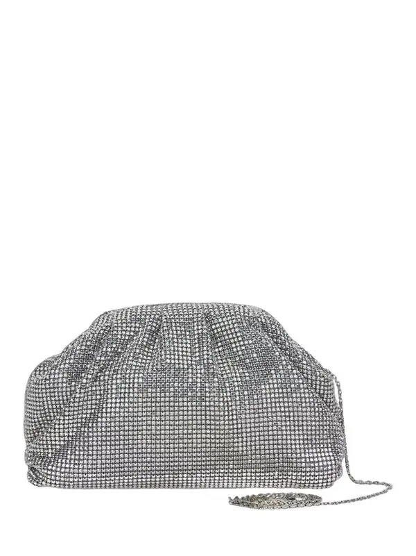 TWENTY FOURHAITCH Petra Crystal-embellished Ruched Clutch Bag - Silver