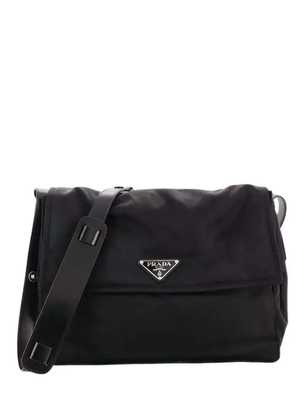 Prada Padded Flap Re-nylon Large Shoulder Bag - Black