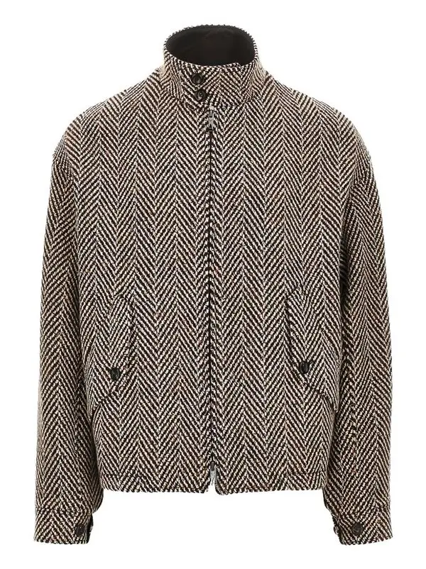 Emporio Armani Wool Blend Blouson Jacket - Multi