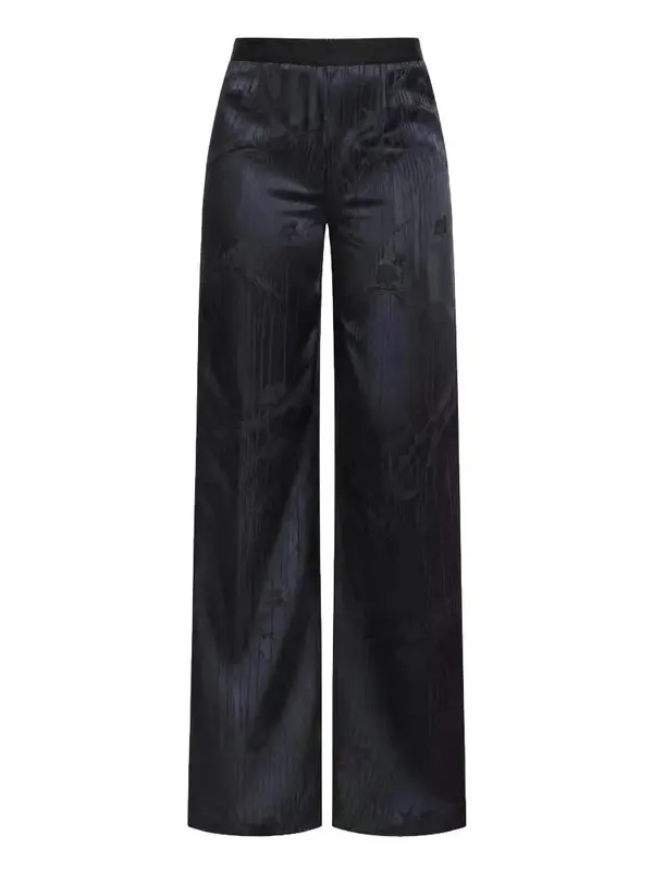 FORTE_FORTE Patterned-jacquard Wide-leg Trousers - Blue