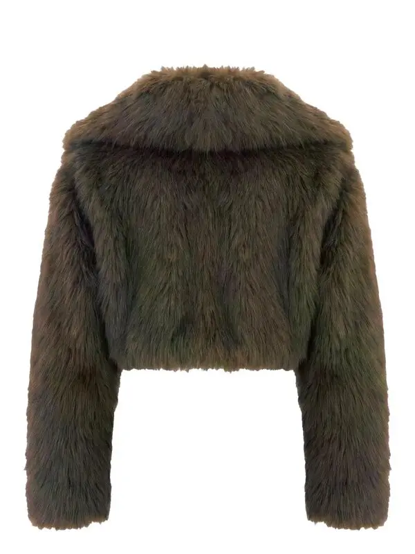 Patrizia Pepe Faux-fur Cropped Jacket - Brown