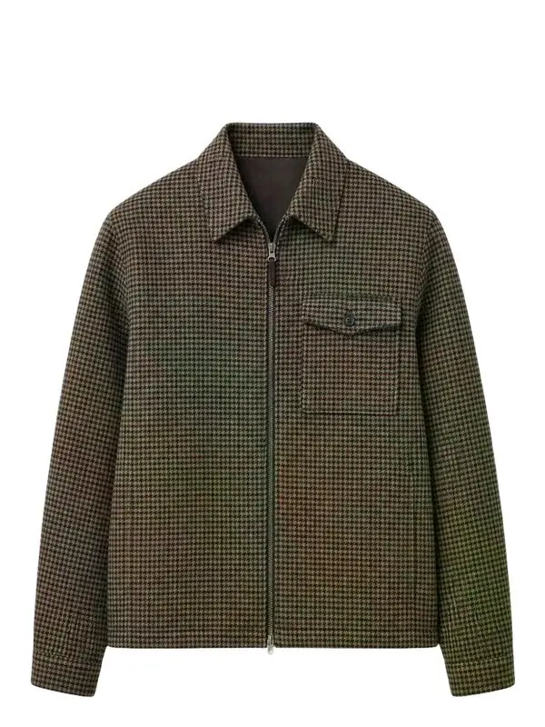 Hartford Dandy Houndstooth-pattern Zip-up Jacket - Brown
