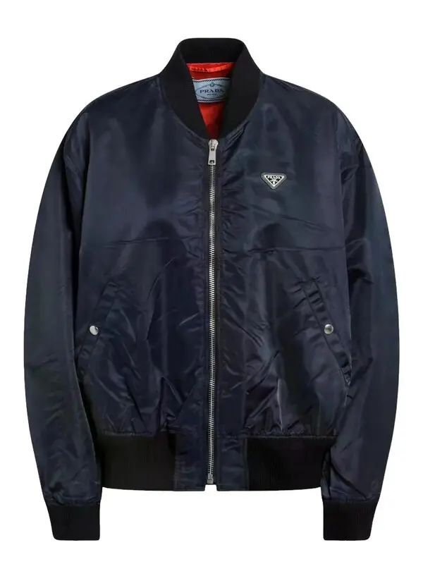 Prada Logo-plaque Bomber Jacket - Blue