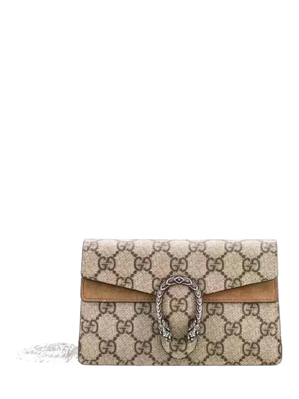 Gucci Dionysus Bag Gg Coated Canvas Super Mini Crossbody Bag - Brown