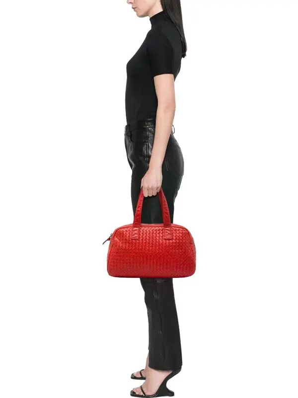Bottega Veneta 2012-2026 Nappa Intrecciato Handbag - Red