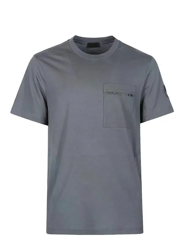 Moncler Logo-print Chest-pocket T-shirt - Grey