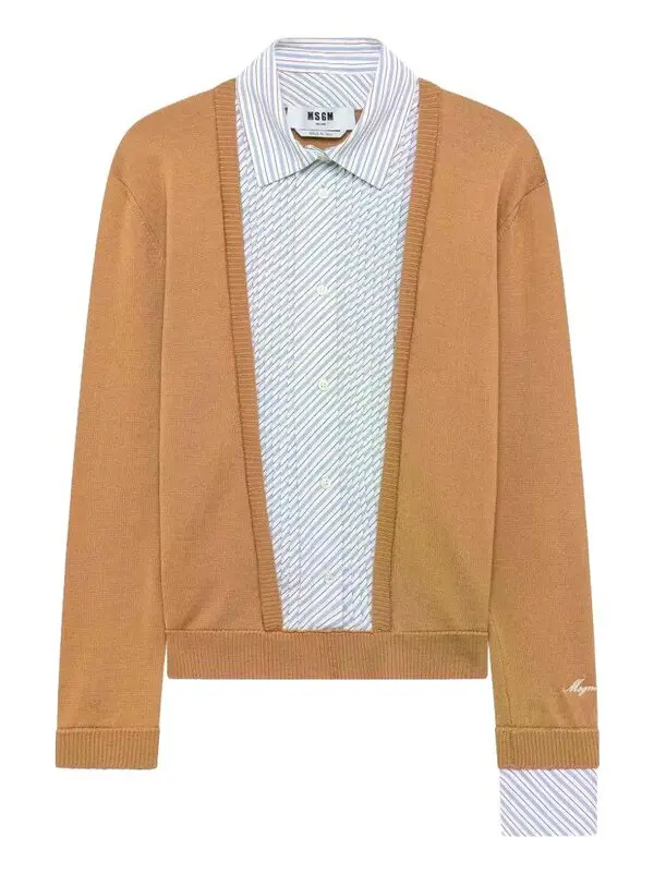 MSGM Layered-effect Cardigan - Brown