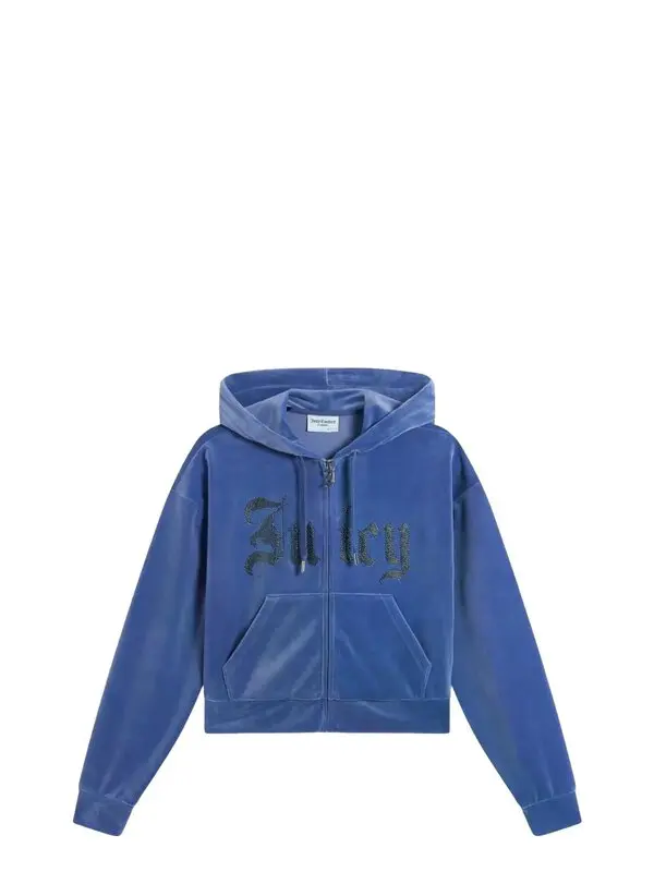 Juicy Couture Old Gothic Cropped Hoodie - Blue