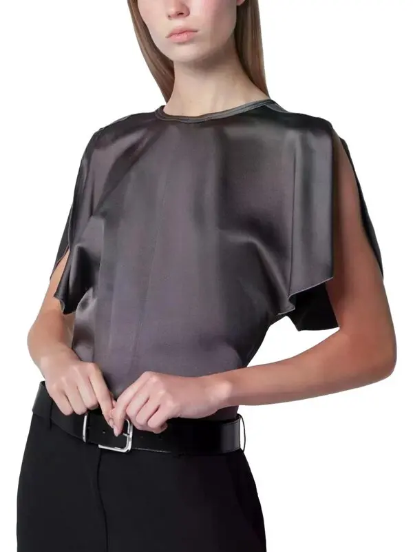 Victoria Beckham Bela Draped-detail Blouse - Grey