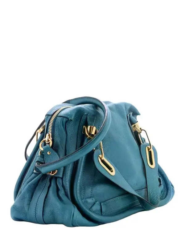 Chloé Paraty Top Handle Bag Leather Medium Satchel - Blue