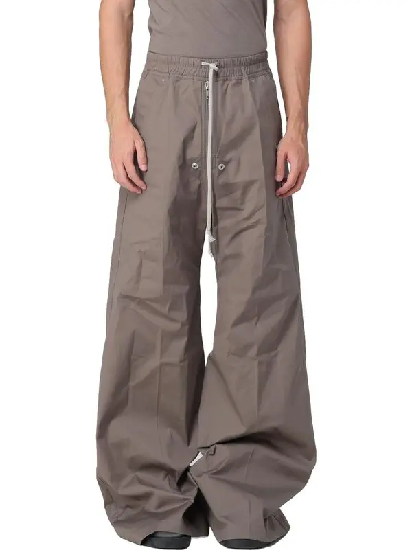 Rick Owens Bela Wide-leg Cotton Trousers With Drawstring Waist - Rust